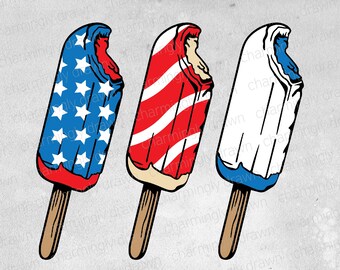 Patriotic Popsicle Png - Etsy