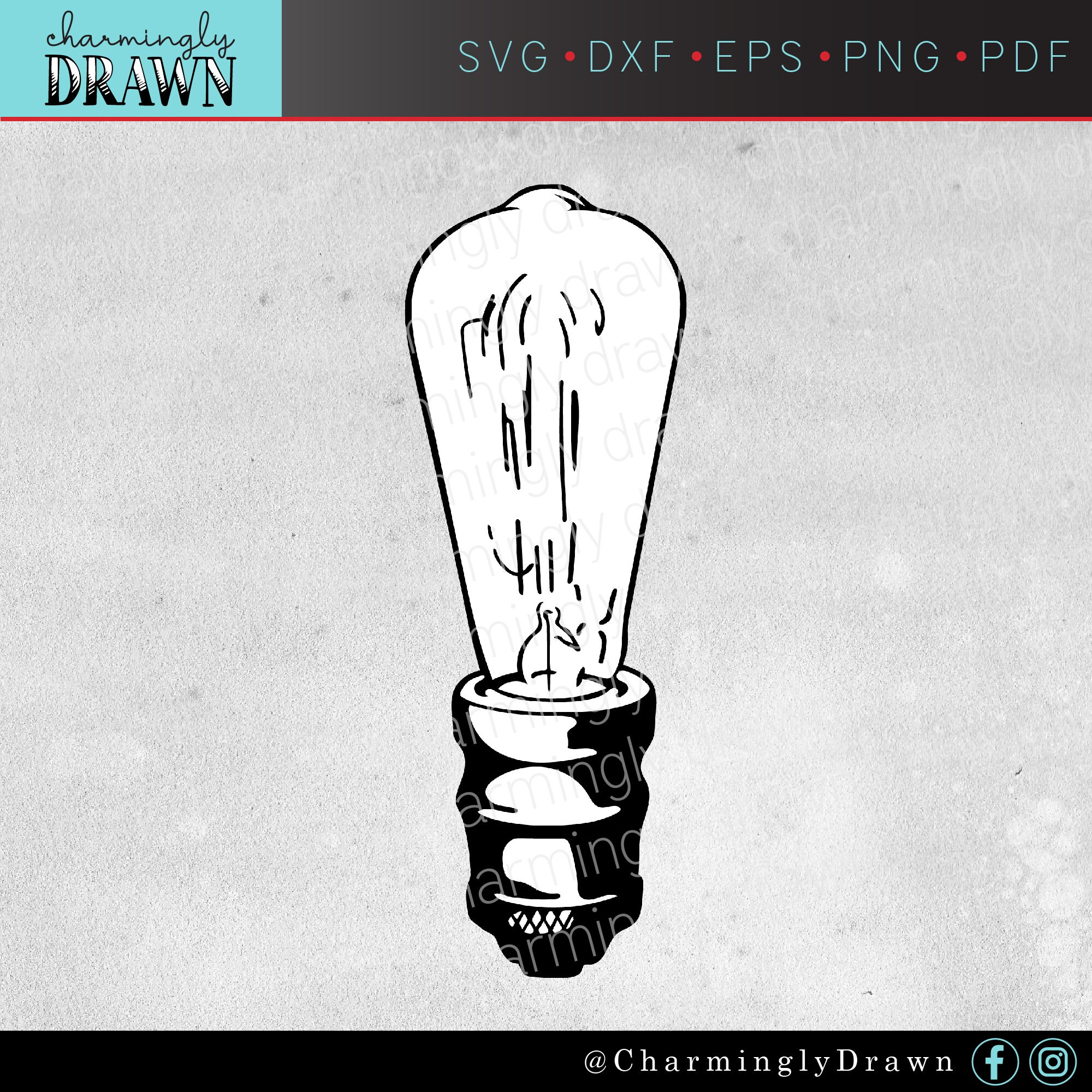 Edison Bulb SVG Edison Light SVG Vintage Light Bulb SVG Edison Bulb ...