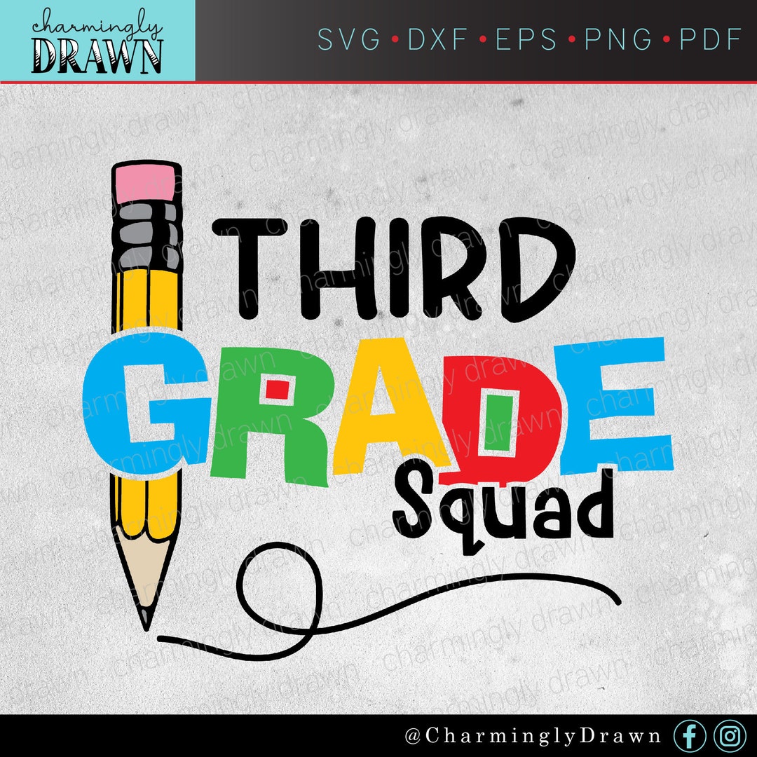 3rd Grade Squad SVG Third Grade SVG Teacher Team SVG Back to School Cut ...