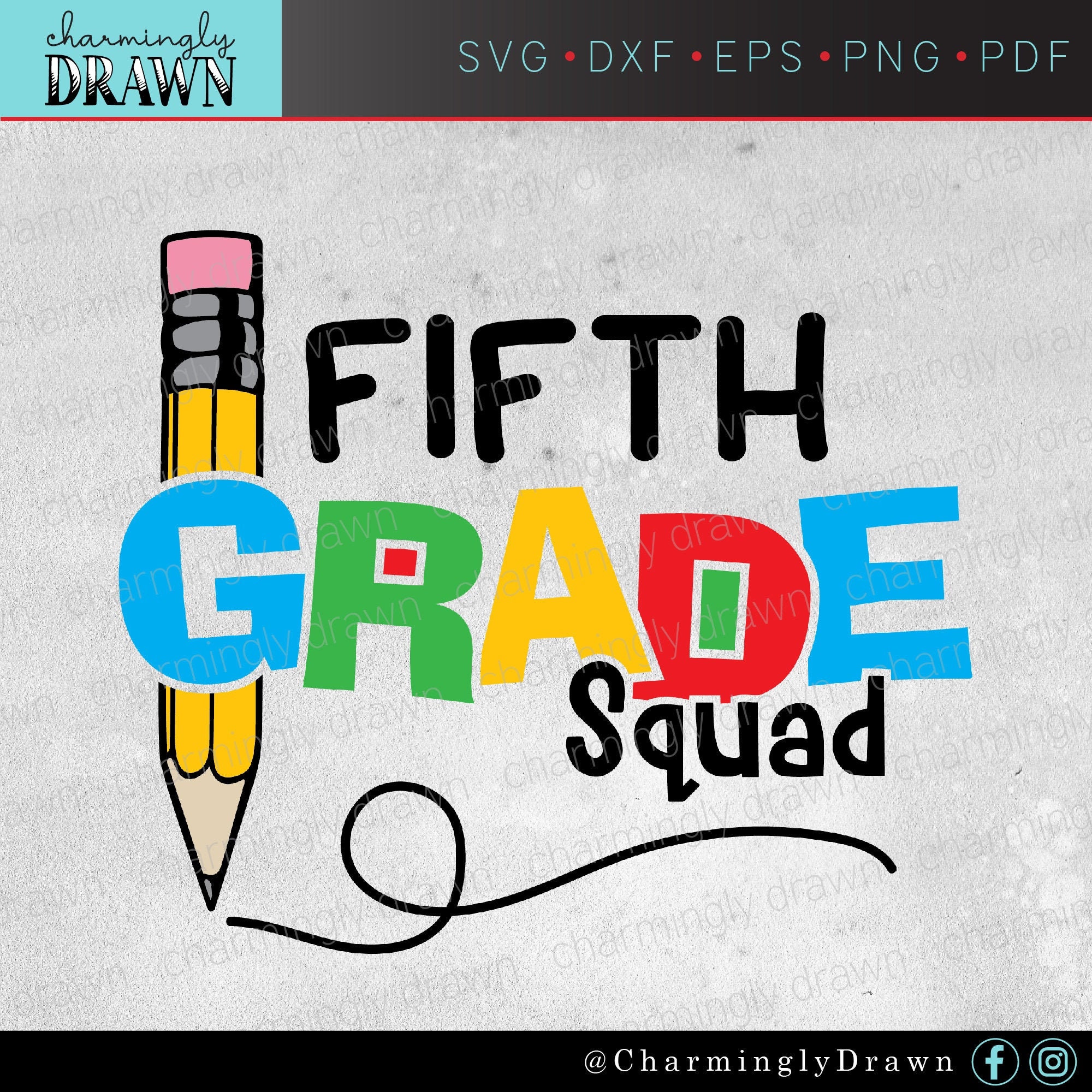 Fifth grade squad svg Fifth grade svg Cut file Fifth grade teacher svg ...