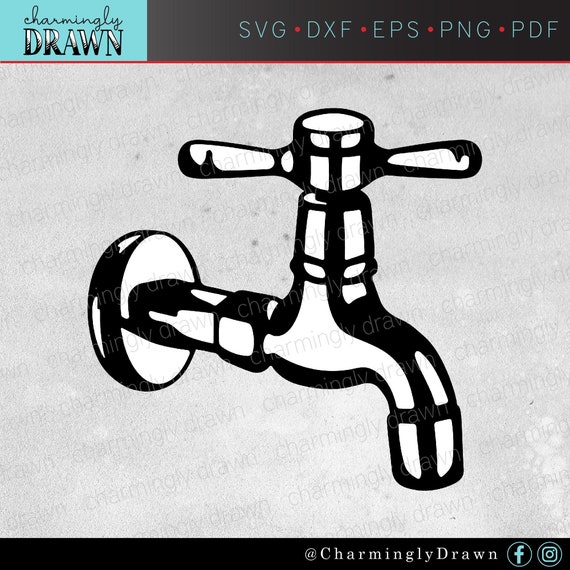 Water Faucet SVG Spigot SVG Water Outlet SVG Cut Files | Etsy