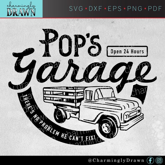 Pop's Garage SVG Pops' Garage SVG Regalo del Día - Etsy España