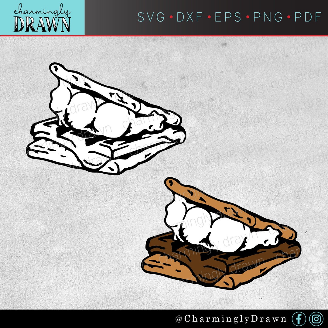 S'mores SVG Chocolate Graham Cracker Marshmallow S'mores Bar Campfire ...