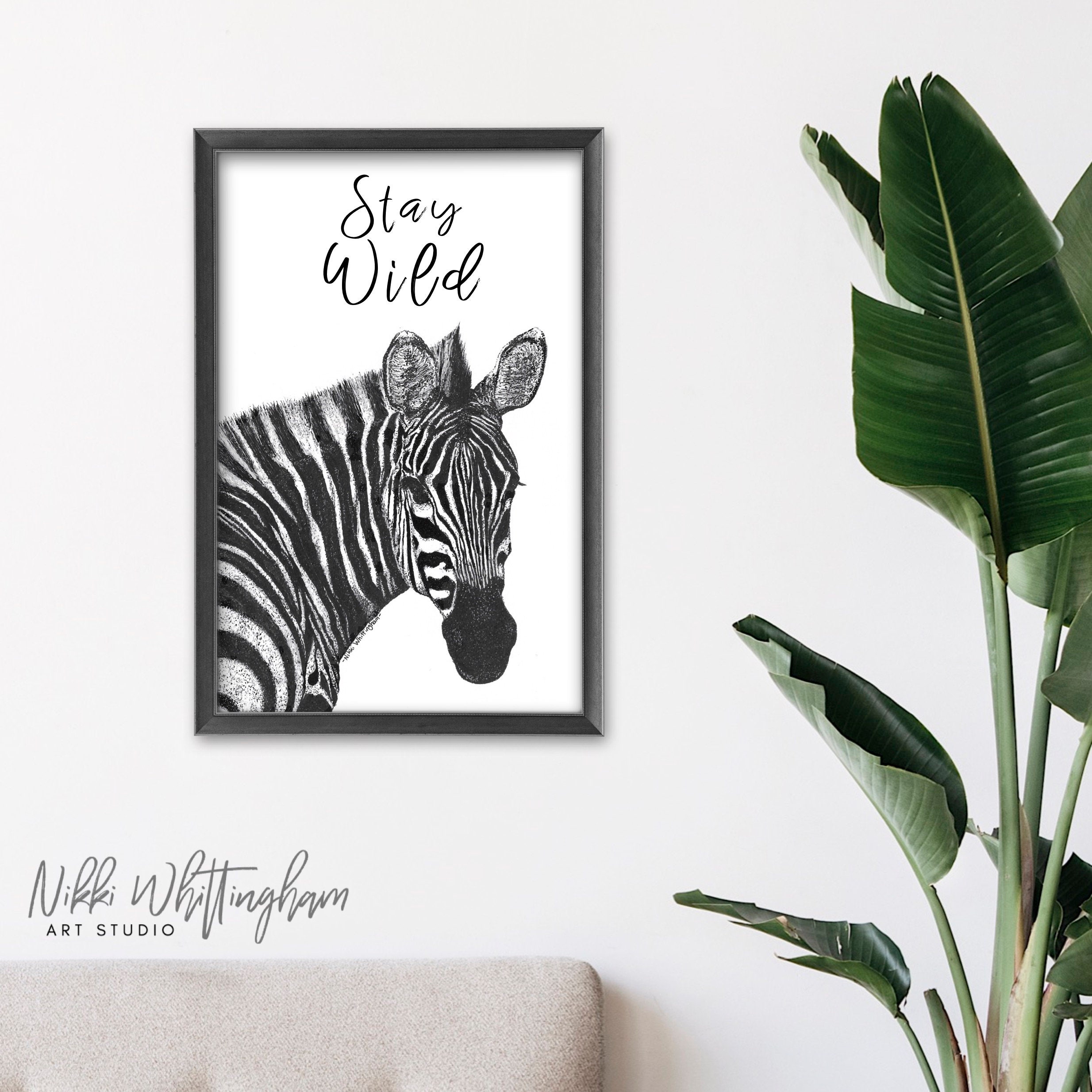 Art Print Zebra Custom Word Art Print Animal Art Print - Etsy