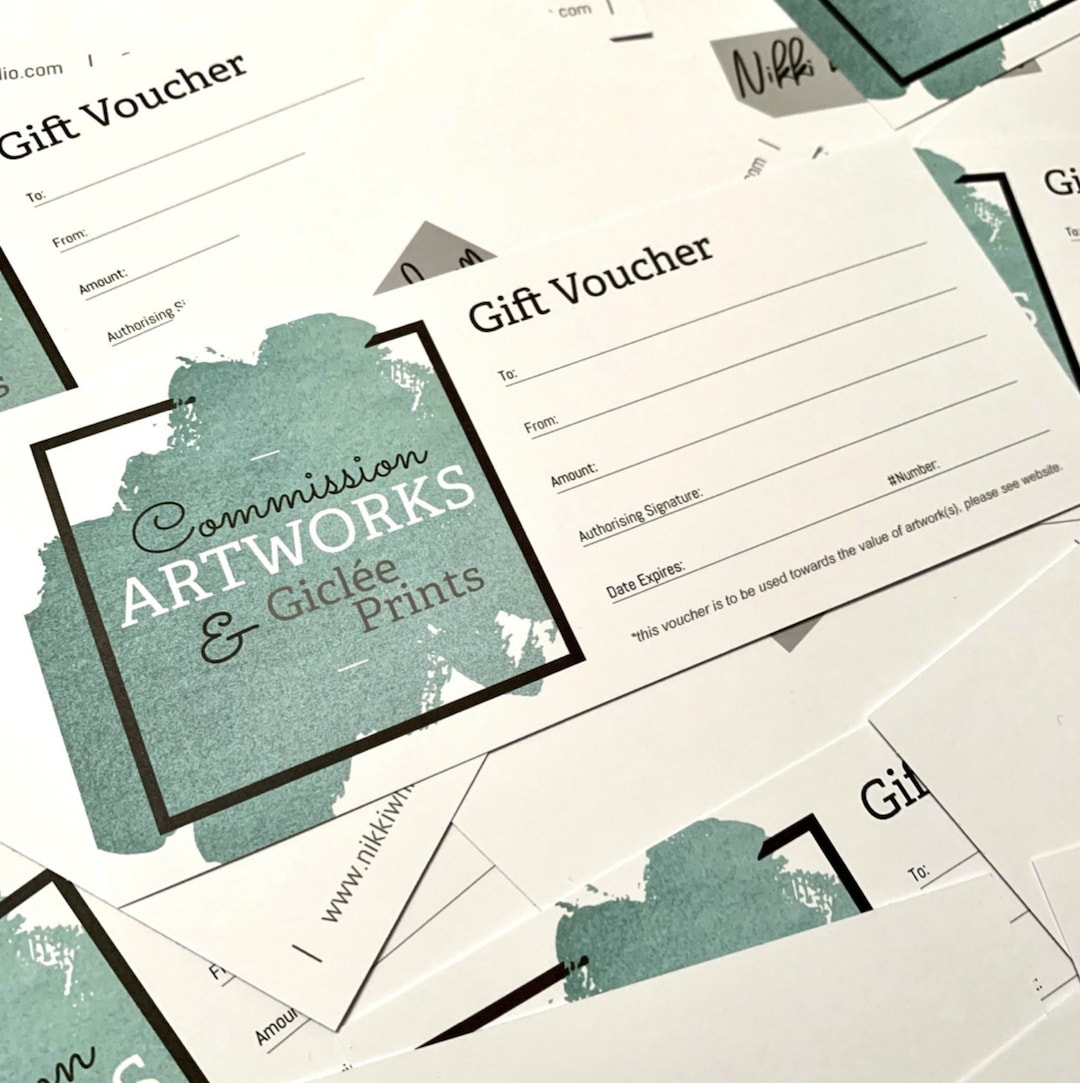 Gift Voucher Artist Gift Voucher Commission Artwork - Etsy