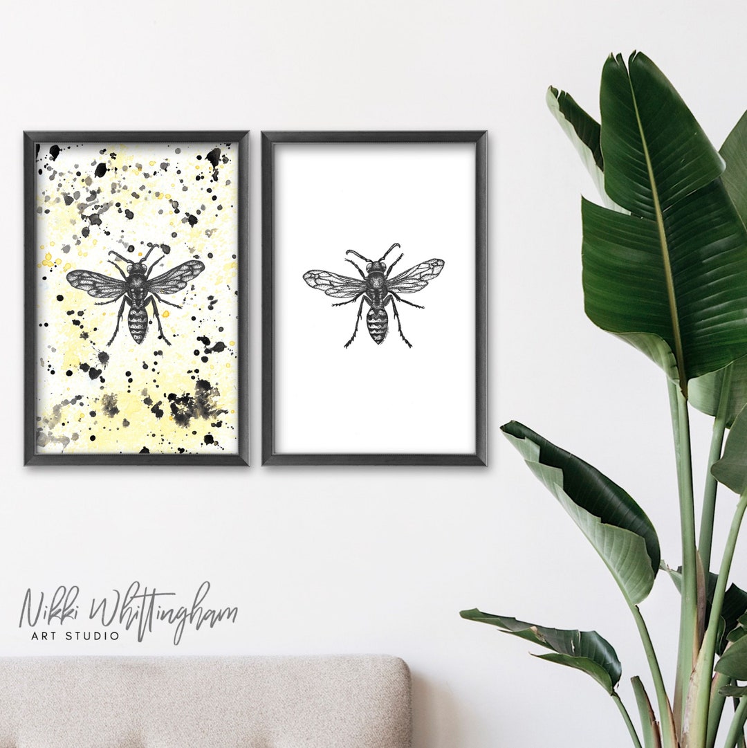 Print Wasp Animal Art Insect Art A4 A5 A6 Gicleé Prints Drawing ...