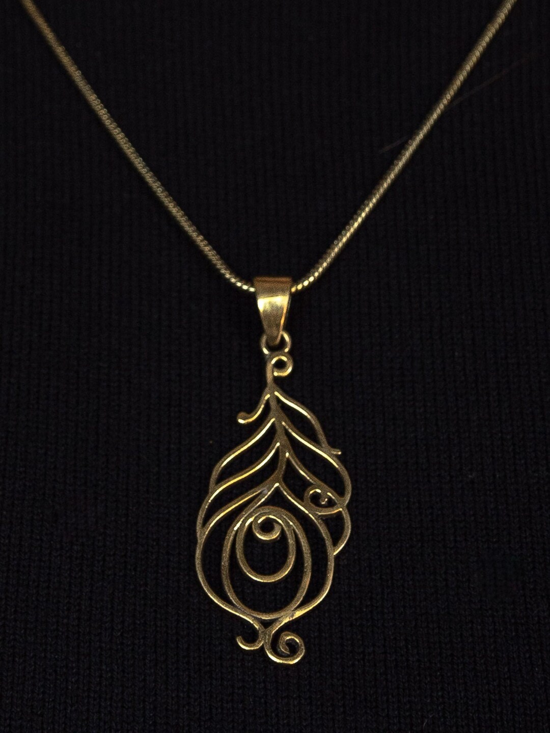 Brass Necklace. Chain Pendant. Boho Necklace. Brass Jewelry. Brass ...