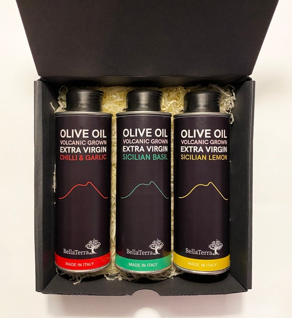 Gourmet Sicilian Flavoured Extra Virgin Olive Oil Gift Box | Etsy