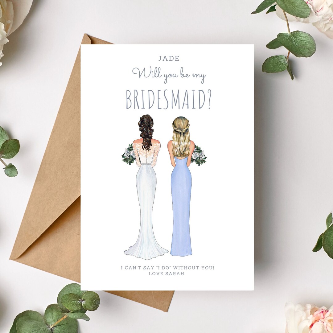 Will You Be My Bridesmaid Card - Personalised - Bridesmaid Proposal ...