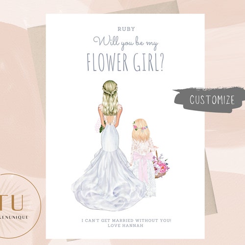 Personalised Flower Girl Card Flower Girl Proposal Will - Etsy