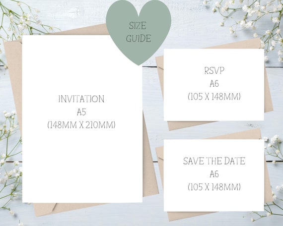 Measurement of wedding card and sizes | Beachweddingtips.com