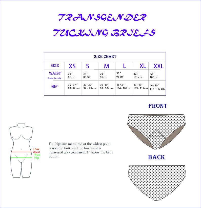 Transgender Tucking Briefs Gaff Underwear Mtf Crossdressing - Etsy