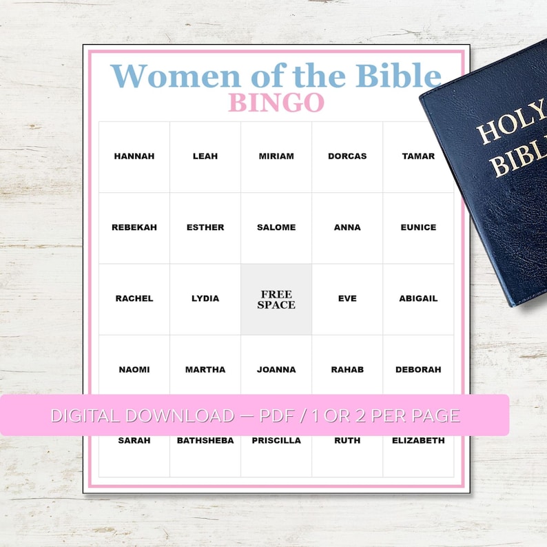 Women of the Bible Bingo Game Printable, Women’s Ministry Bible Study ...