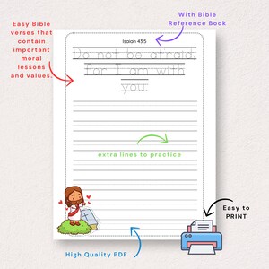 Bible Handwriting Practice | Kids Bible Tracing Worksheets| Digital ...