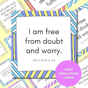 Bible Affirmation Cards Printable - Christian Affirmations - Printable ...