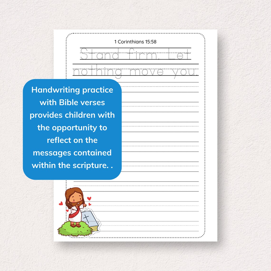 Bible Handwriting Practice | Kids Bible Tracing Worksheets| Digital ...