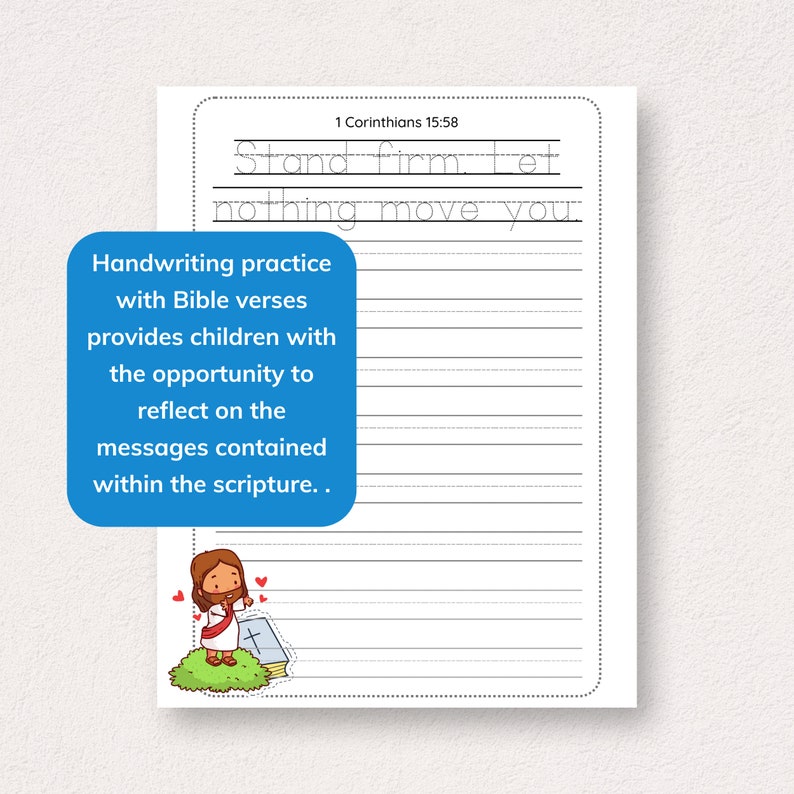 Bible Handwriting Practice | Kids Bible Tracing Worksheets| Digital ...