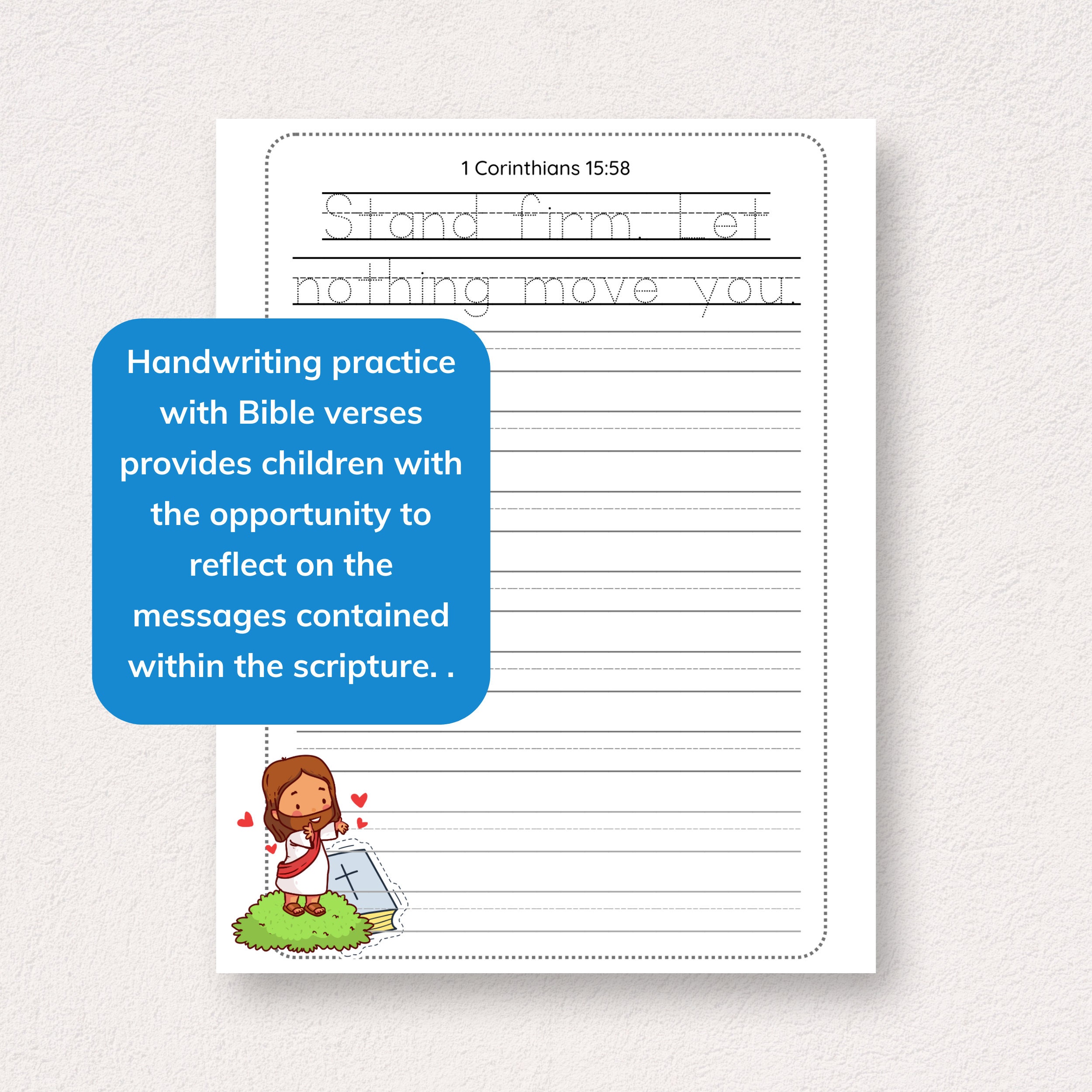 Bible Handwriting Practice | Kids Bible Tracing Worksheets| Digital ...