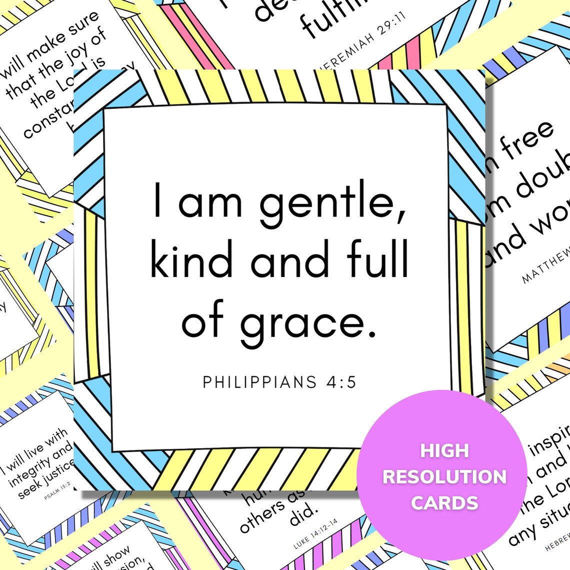 Bible Affirmation Cards Printable - Christian Affirmations - Printable ...