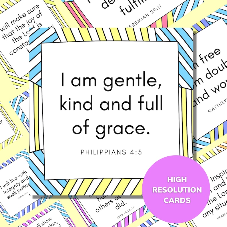 Bible Affirmation Cards Printable - Christian Affirmations - Printable ...