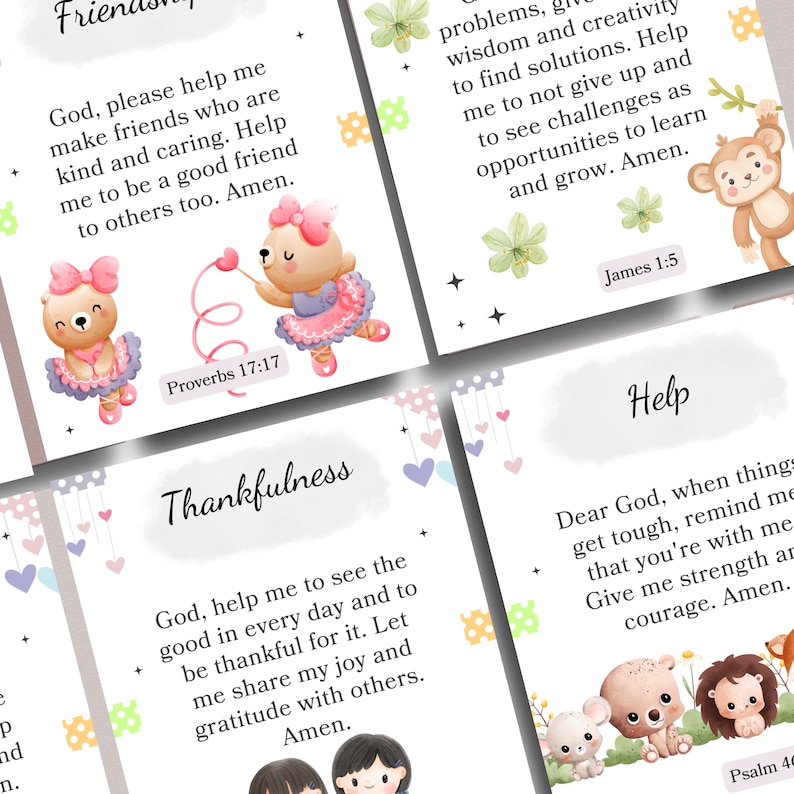 20 Prayer Scripture Cards With Bible Verses | Children’s Bible Studies ...