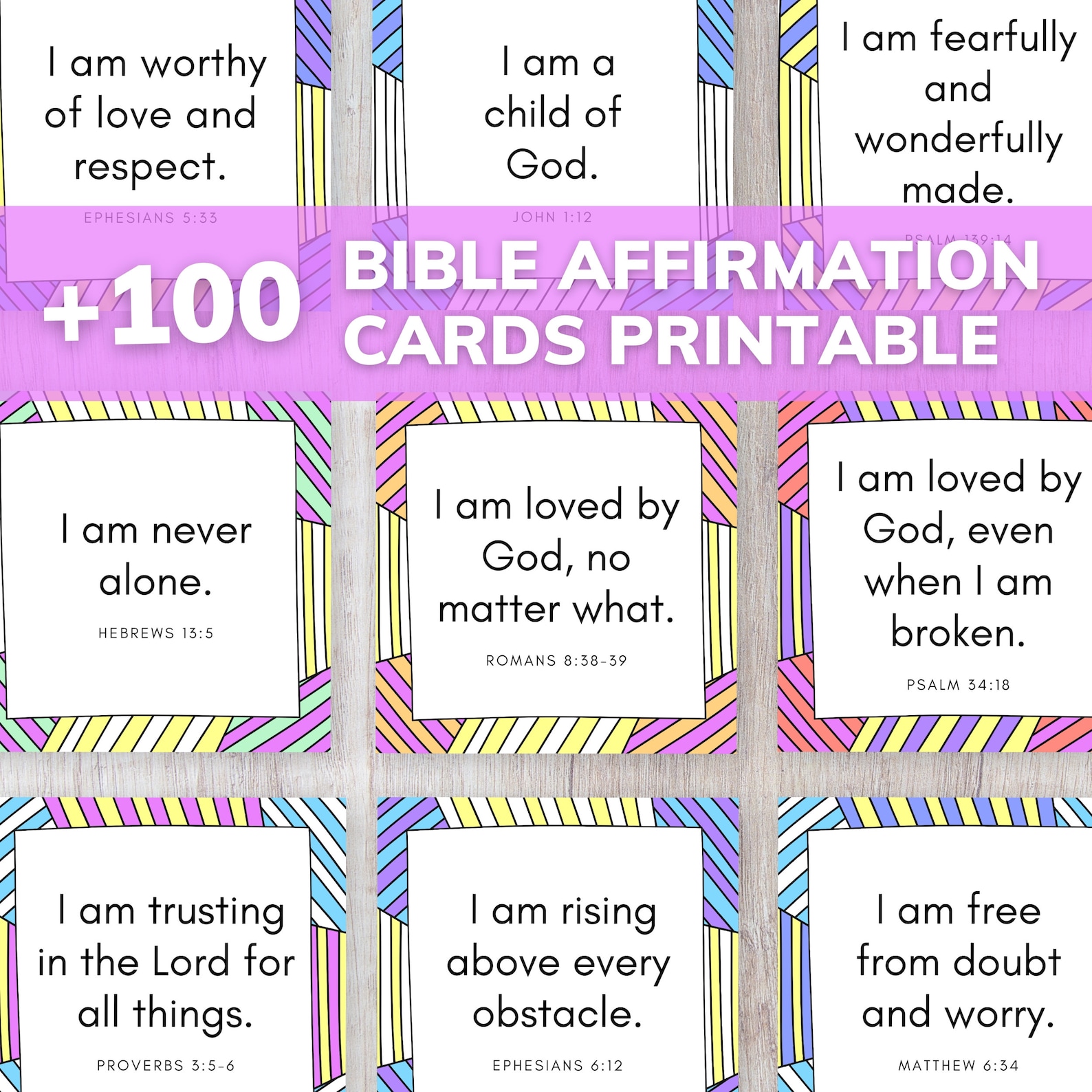 Bible Affirmation Cards Printable - Christian Affirmations - Printable ...