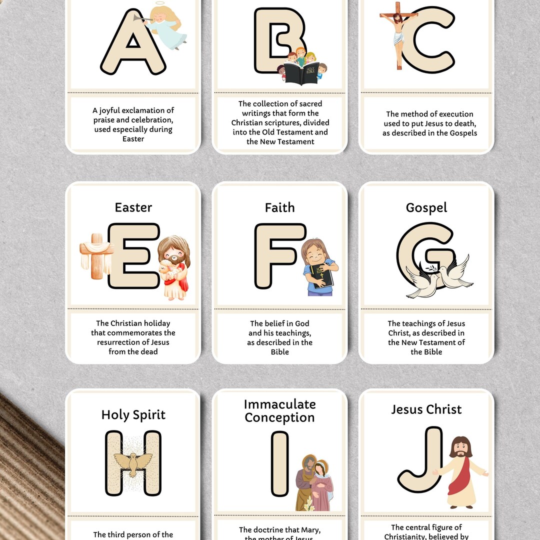 ABC Bible Flash Cards Bible Flash Cards Bible for Kids - Etsy