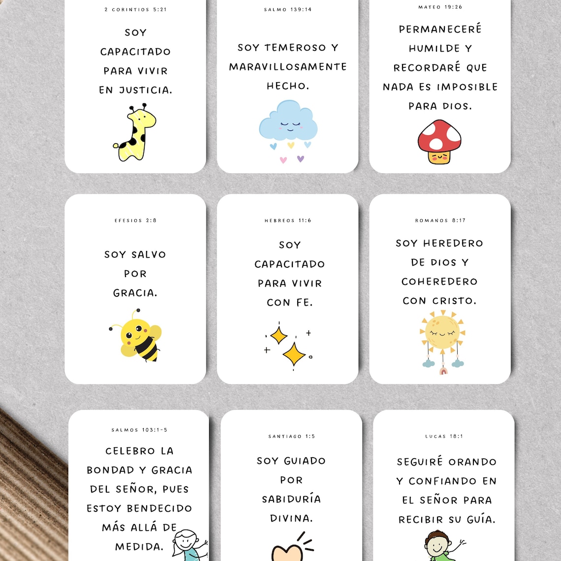 Afirmaciones Bíblicas Para Niños, Tarjetas De Afirmaciones Para Niños ...
