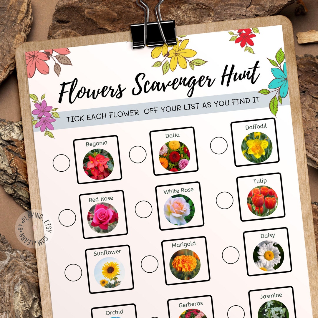 Spring Scavenger Hunt - Flowers Hunt - Toddler Spring Hunt - Kids ...