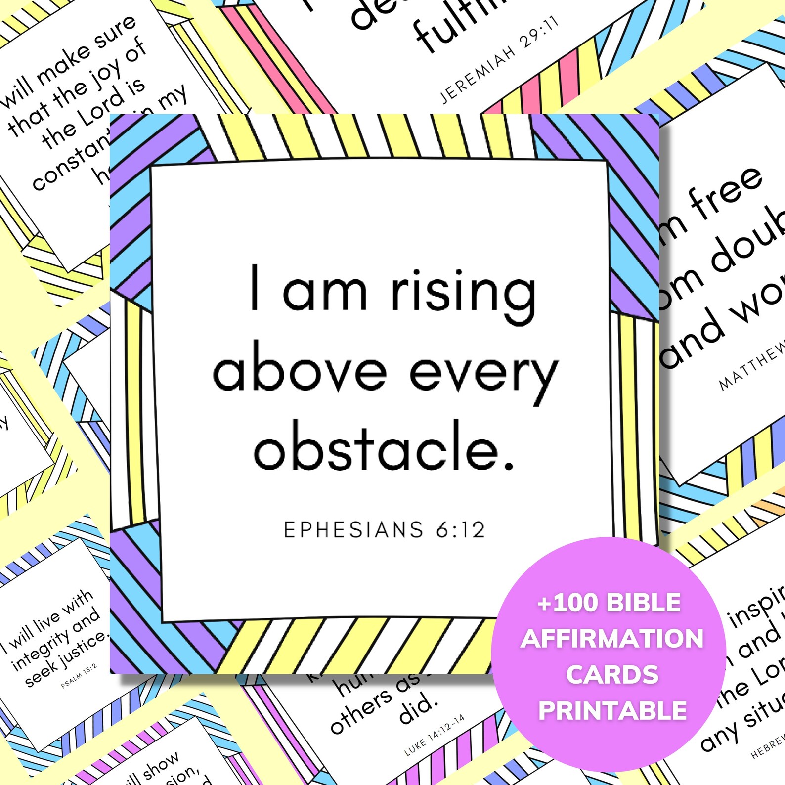 Bible Affirmation Cards Printable - Christian Affirmations - Printable ...