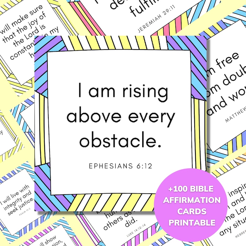 Bible Affirmation Cards Printable - Christian Affirmations - Printable ...