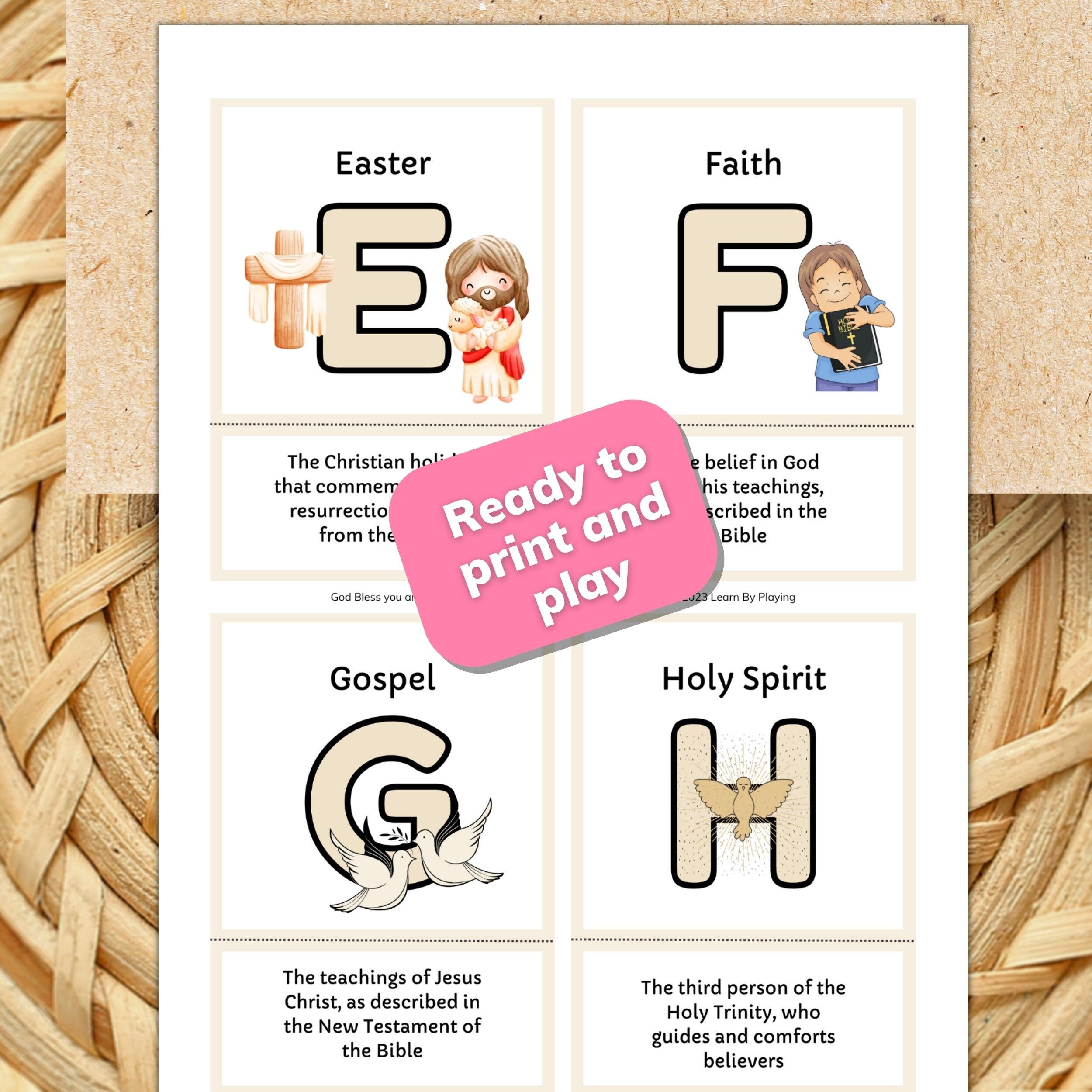 ABC Bible Flash Cards | Bible Flash Cards | Bible for Kids | Easter for ...
