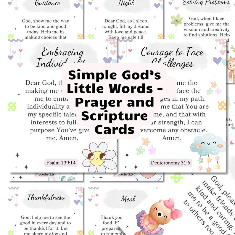 20 Prayer Scripture Cards With Bible Verses | Children’s Bible Studies ...
