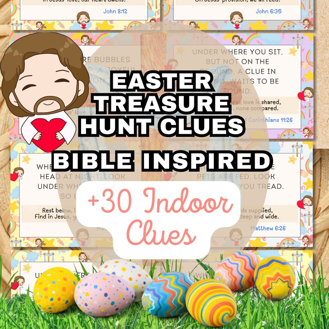 Easter Bible Treasure Hunt Clues Digital Download Interactive Easter ...