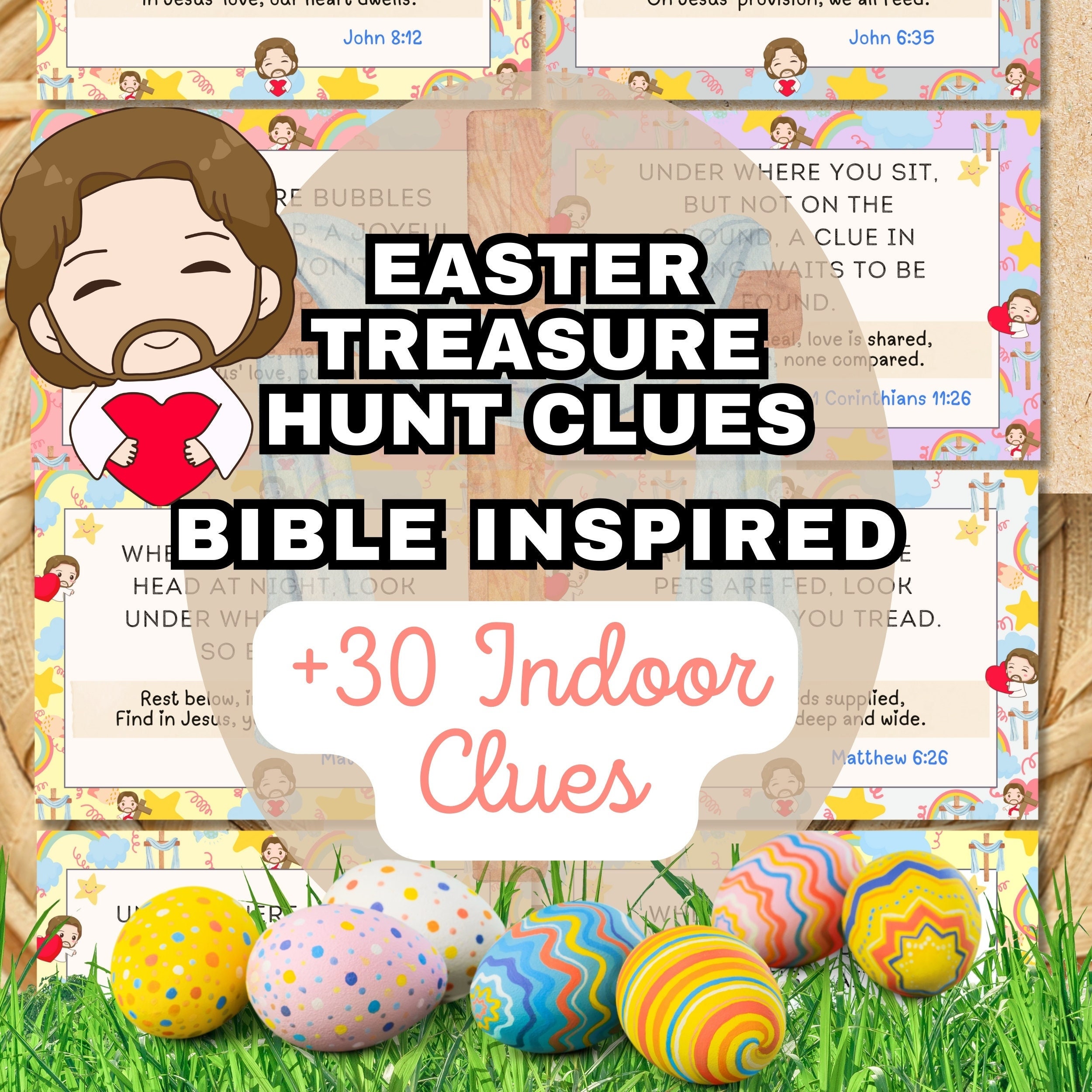 Easter Bible Treasure Hunt Clues Digital Download Interactive Easter ...