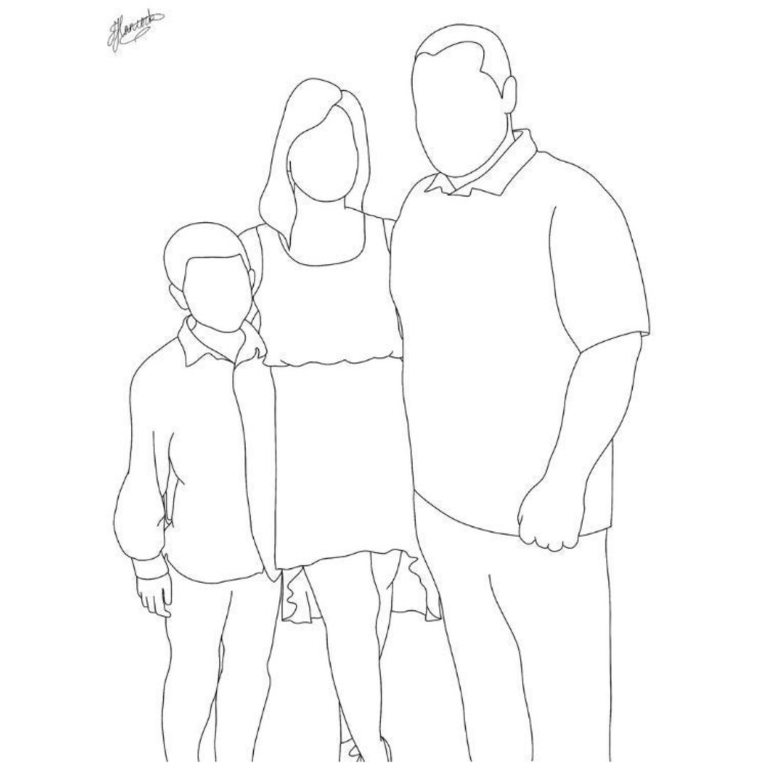 Custom Faceless Line Drawing | Custom Illustration - Etsy
