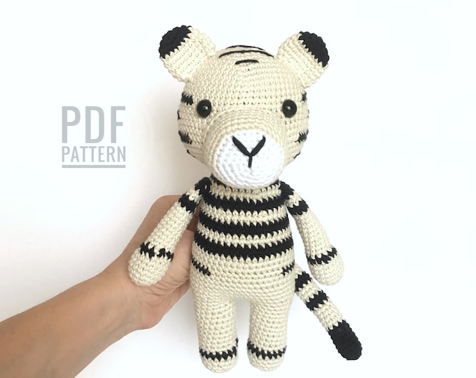 White Tiger Crochet Pattern: Expert Level Amigurumi (PDF Tutorial ...