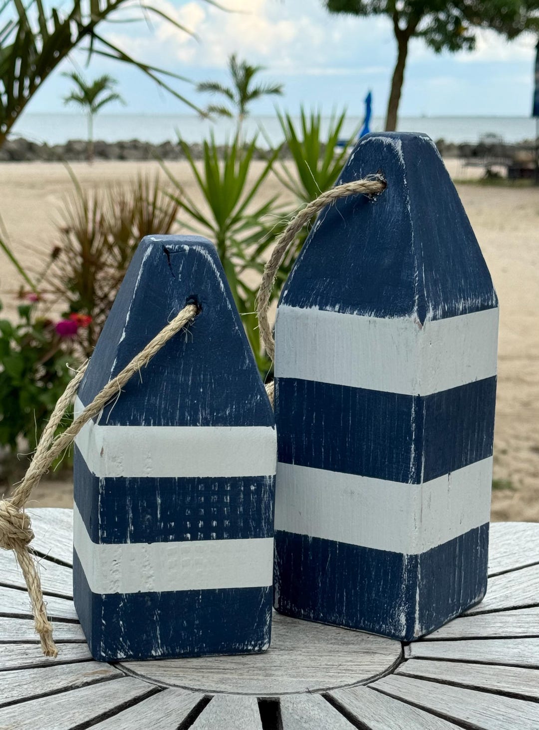 Lobster Buoys, Painted Wood Buoys, Door Stop, Bookends, Coastal Decor ...