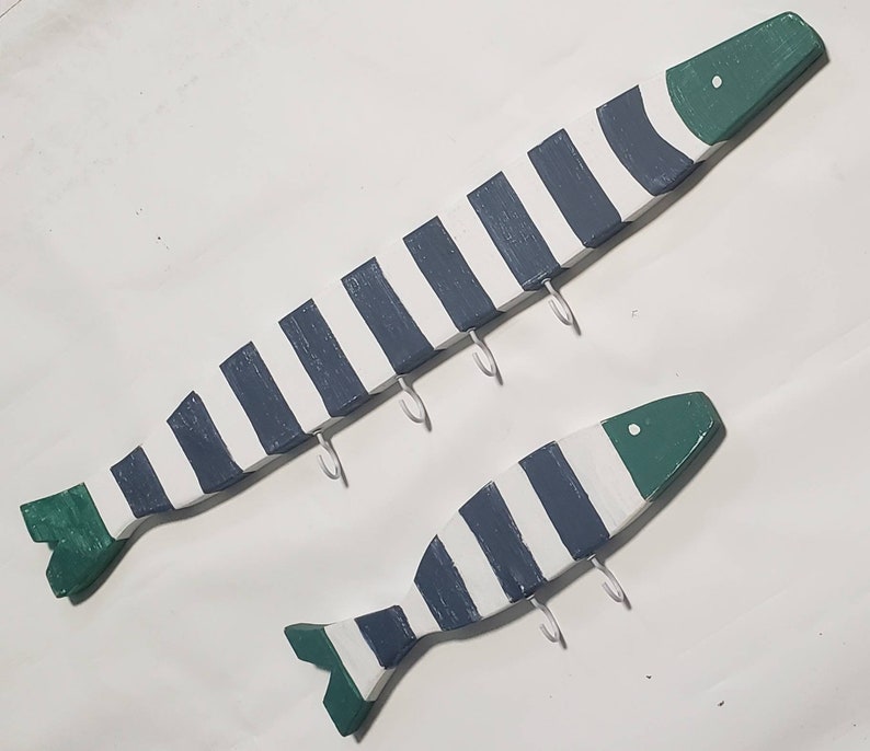 Handcrafted Wooden Fish Key Rack, Coastal Beach Decor - Etsy