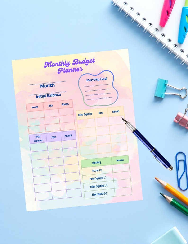 Printable Monthly Budget Monthly Income & Expense Recorder - Etsy