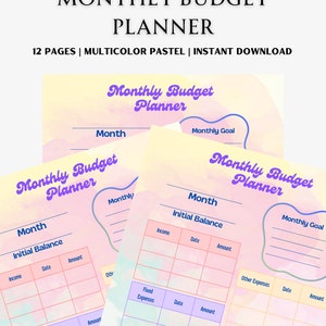 Printable Monthly Budget Monthly Income & Expense Recorder - Etsy