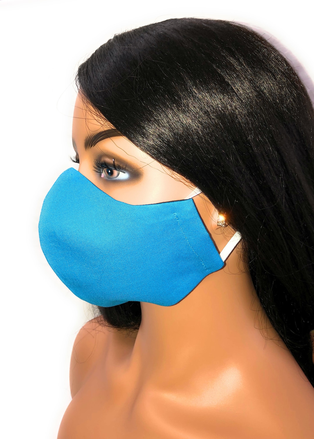 100% Cotton Adult Face Mask Reusable Fitted Triple-layer Washable ...