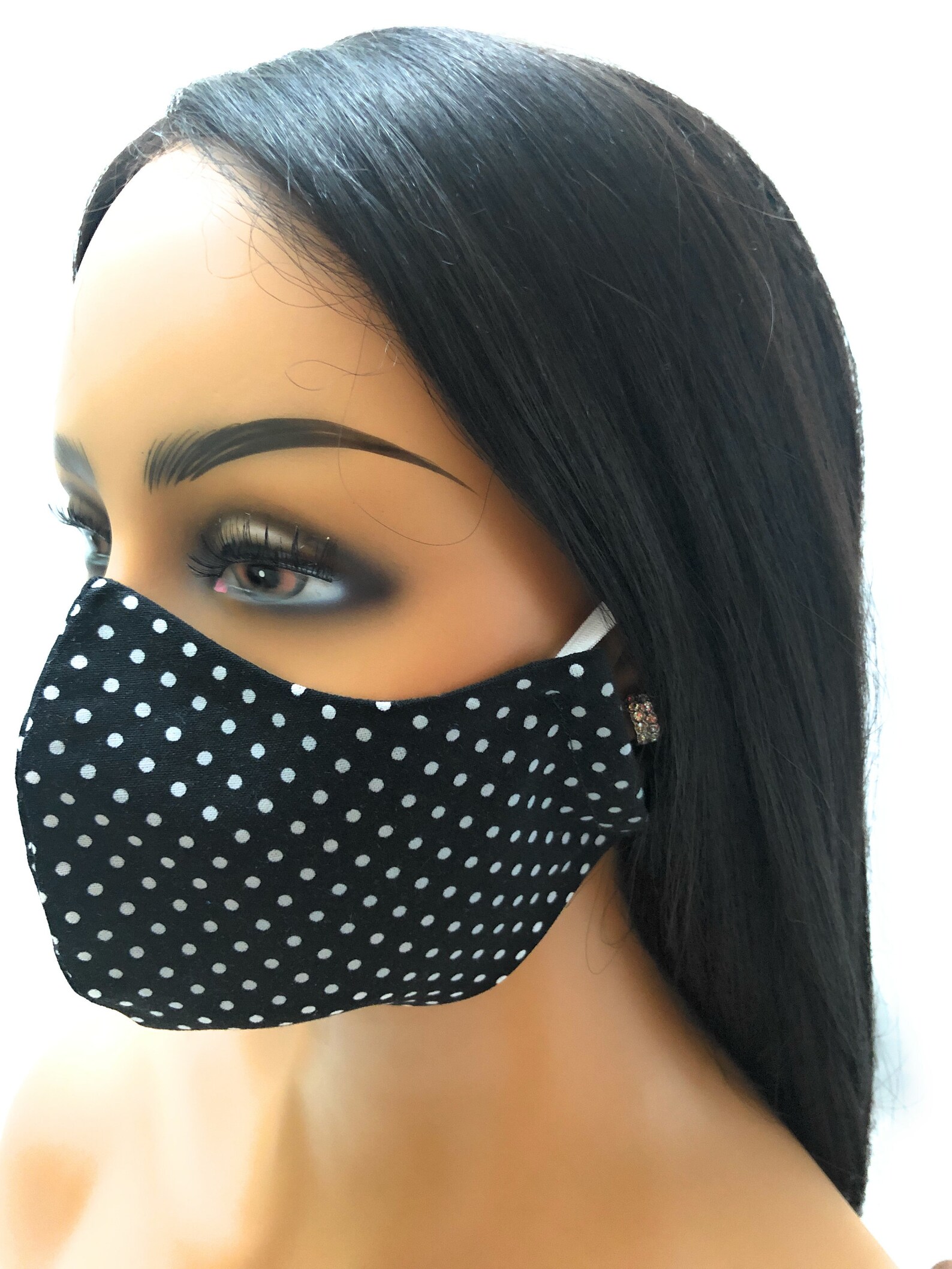 100% Cotton Adult Face Mask Reusable Fitted Triple-layer Washable ...