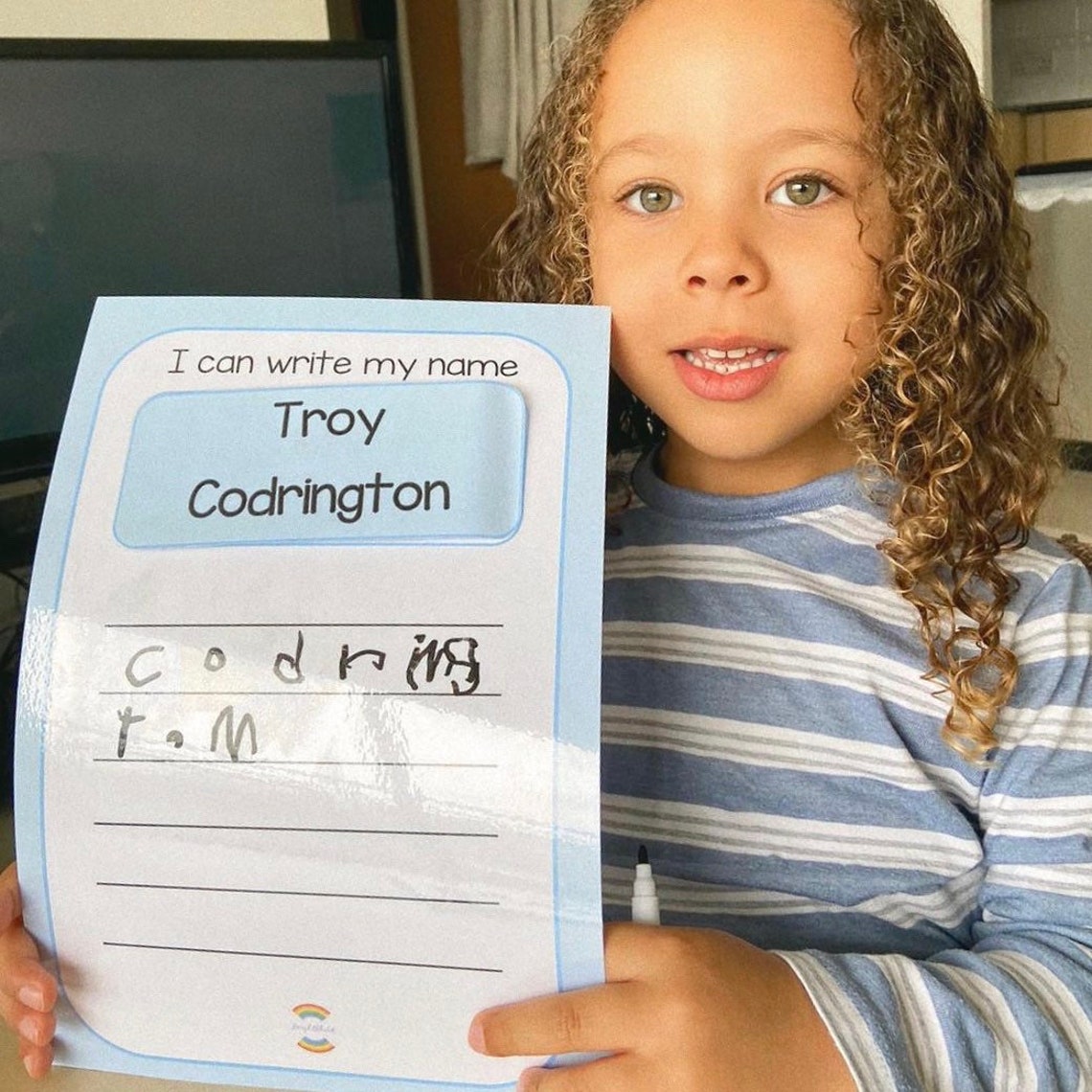 I Can Write My Name Personalised Learning Mat Detachable Velcro Name ...