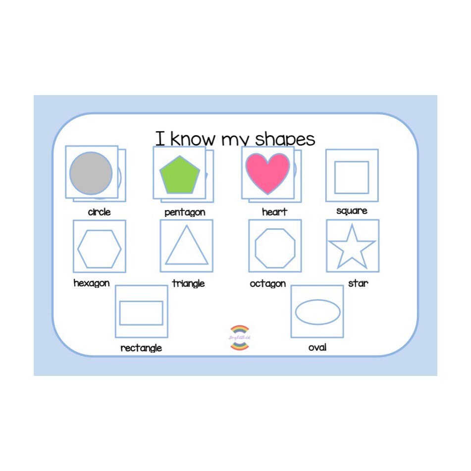 I Know My Shapes Labelled | Learning Mat | Velcro | Reusable ...