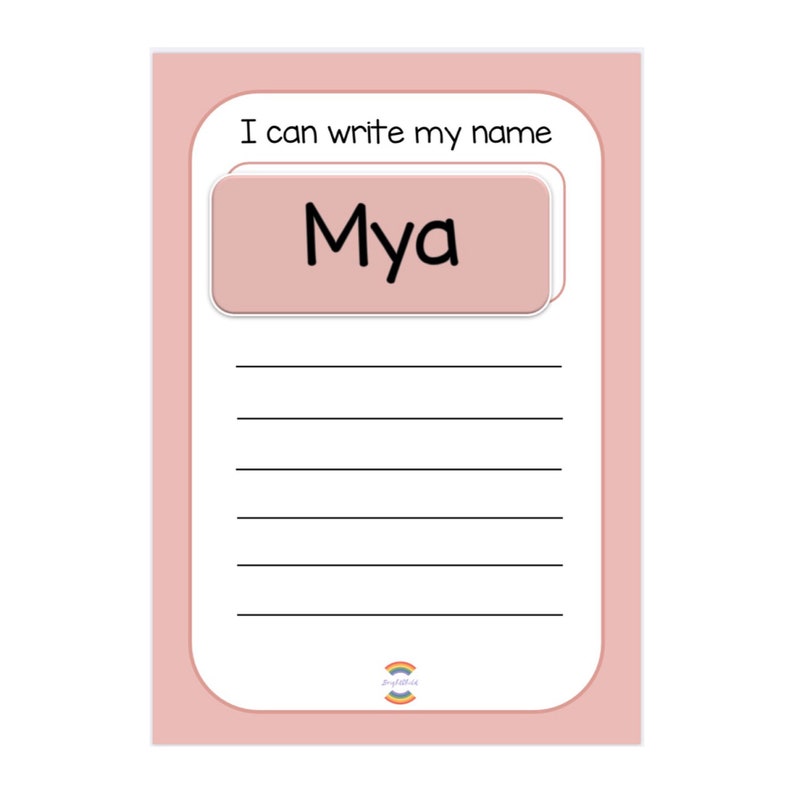 I Can Write My Name Personalised Learning Mat Detachable Velcro Name ...