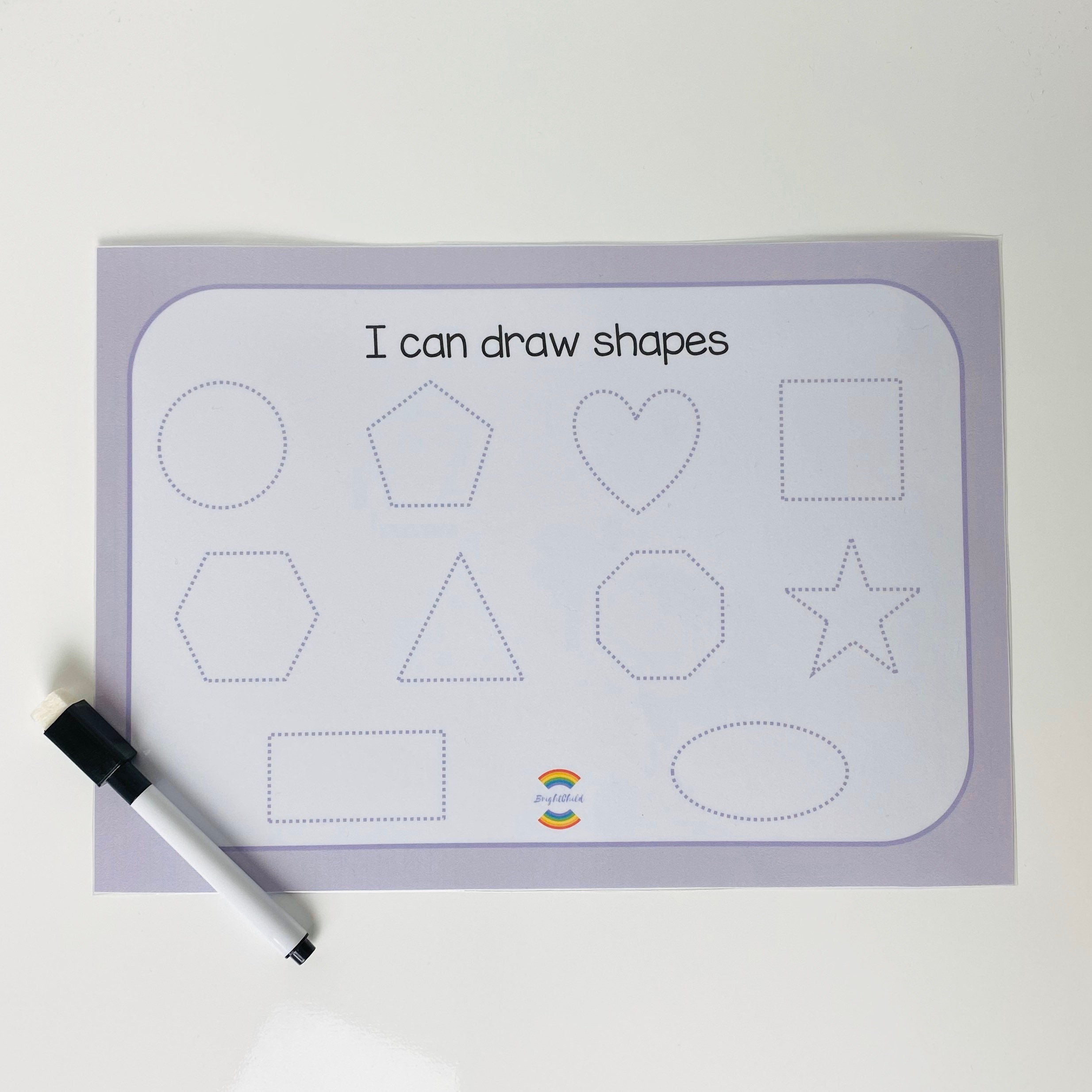 I Can Draw Shapes - Not Labelled | Learning Mat | Dry-erase | Reusable ...