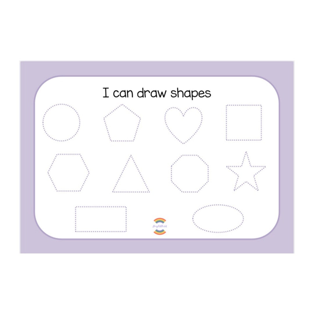 I Can Draw Shapes - Not Labelled | Learning Mat | Dry-erase | Reusable ...
