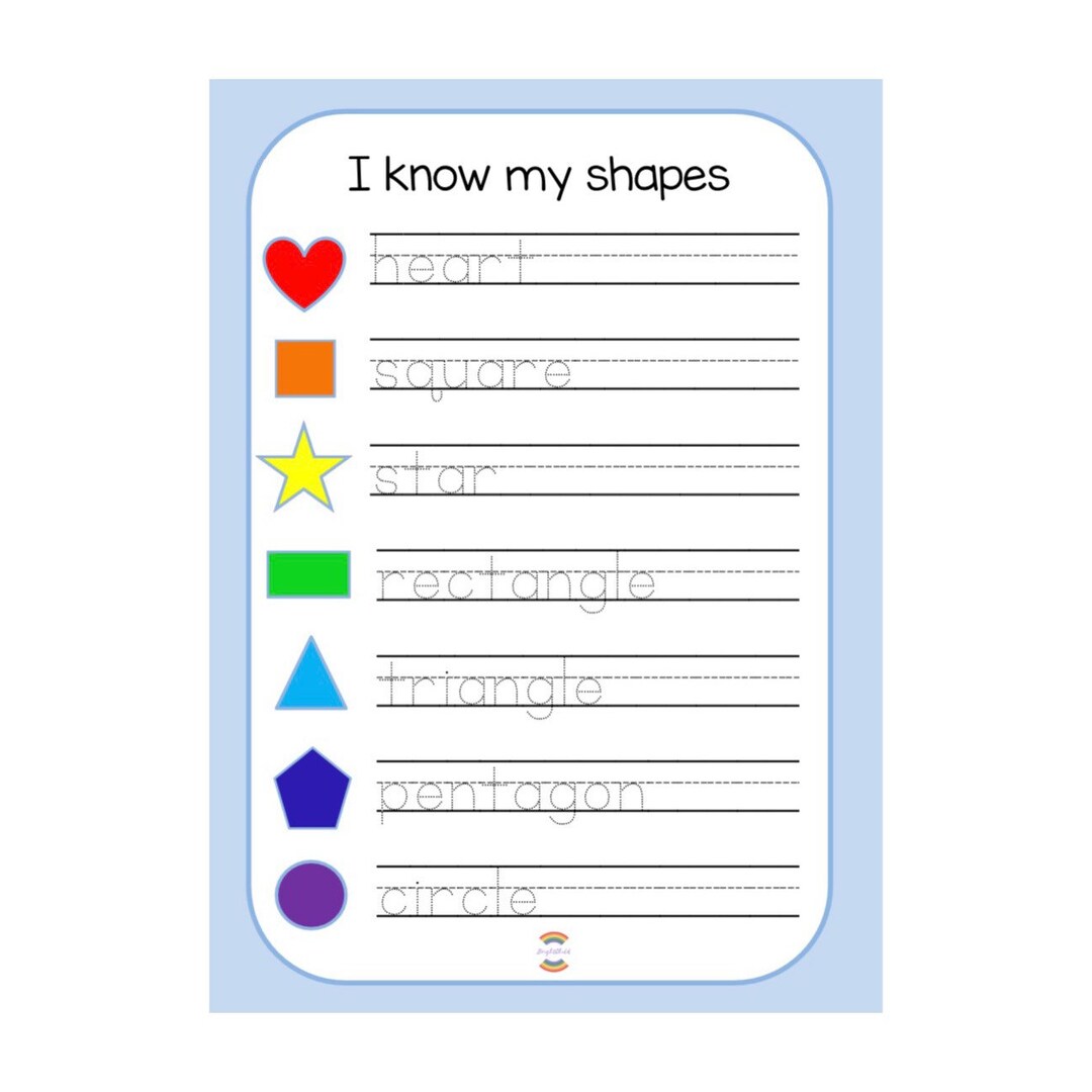 I Know My Shapes Writing | Learning Mat | Dry-erase | Reusable ...
