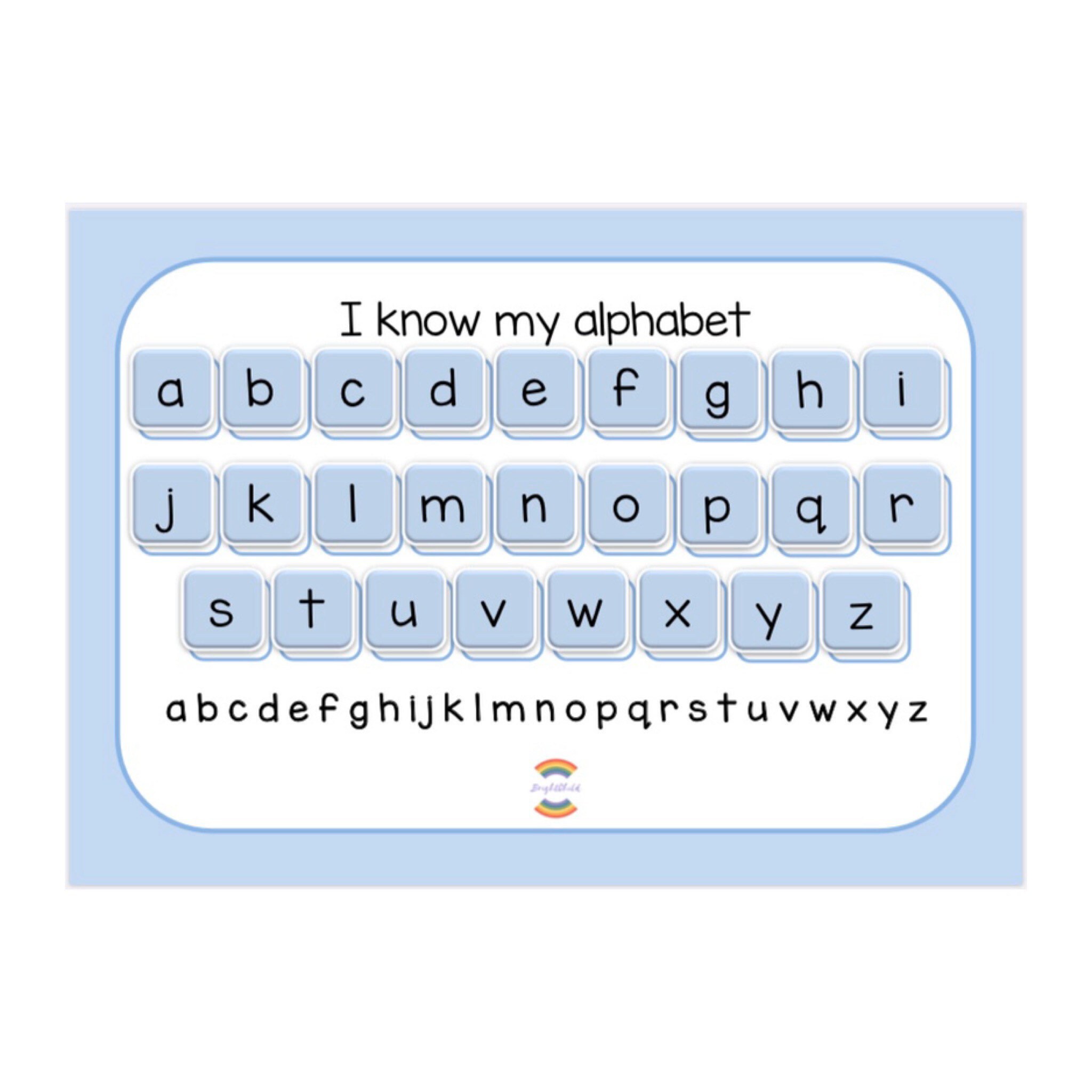I Know My Alphabet | Lowercase |laminated Learning Mat | Velcro ...